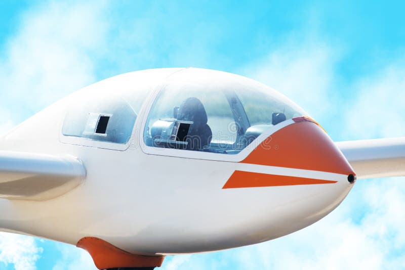 Airplane Soaring Through Sky Jet Trail And Crescent Moon Stock Image ...