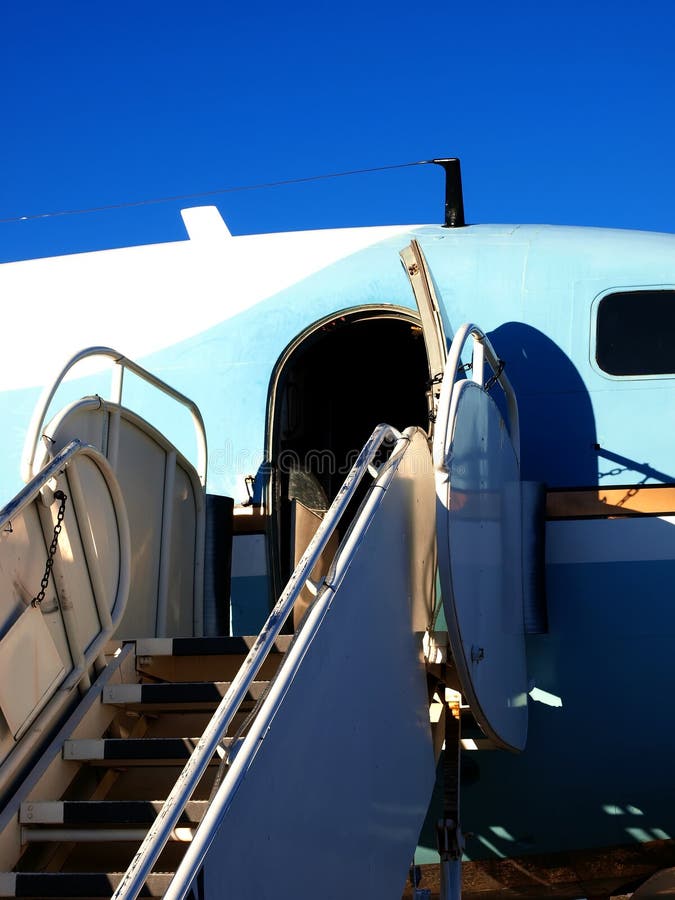 Airplane stairs stock image. Image of nostalgia, flight - 4603499