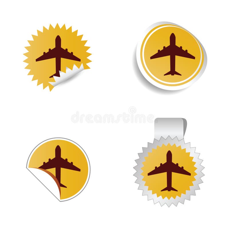 Airplane Black Silhouette Sticker Stock Vector - Illustration of plane ...