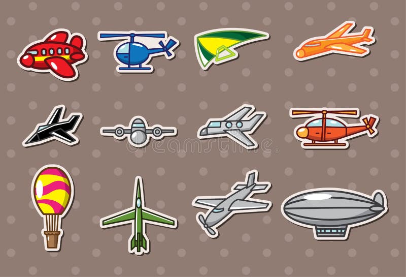 Airplane stickers stock vector. Illustration of cute - 25524243