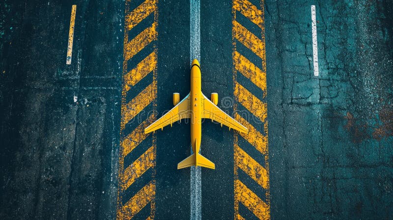 Airplane Symbol As Lane Marking or Road Marking on Road Stock Photo ...