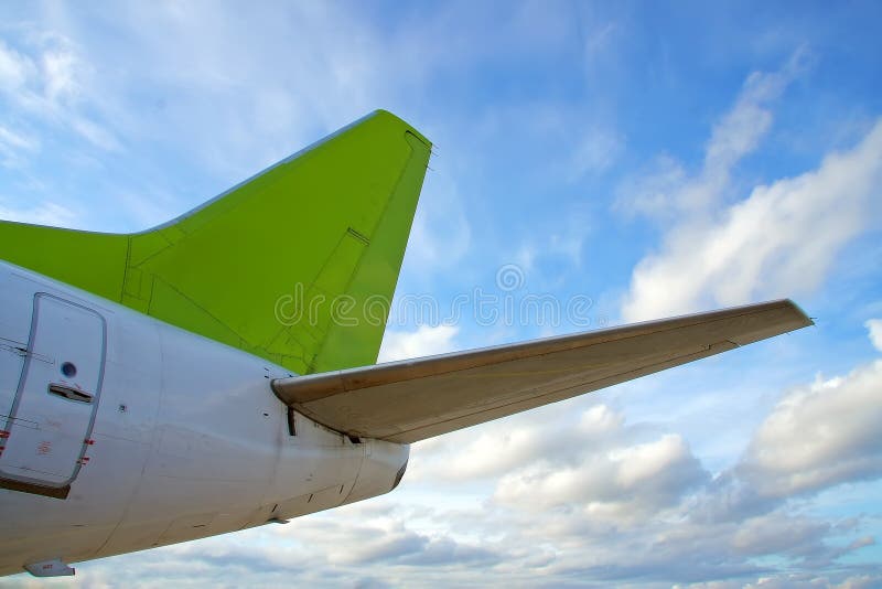 Airplane tail stock image. Image of flying, tail, rear - 12624393