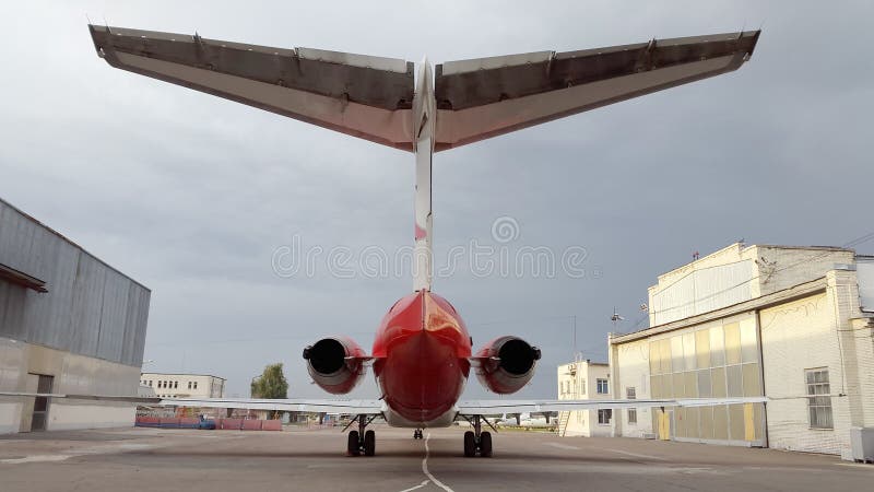 Airplane Tail. the Tail Section of the Aircraft Standing at the ...