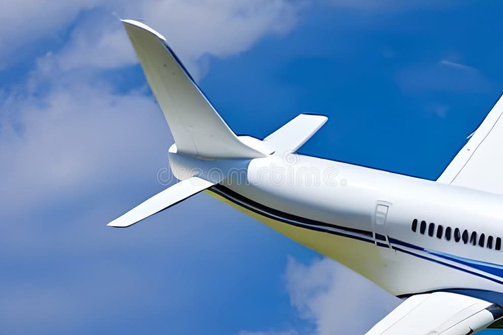 Airplane Tail on the Sky or on the Air Stock Photo - Image of color ...