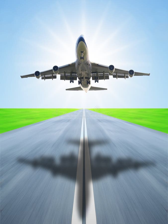Airplane take off stock image. Image of electric, jumbo - 13737877