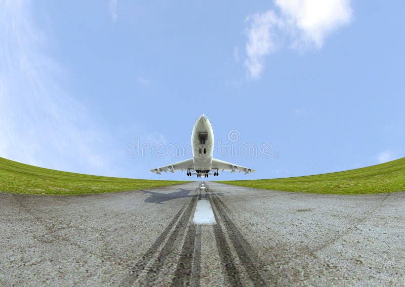 Airplane take off graphic stock illustration. Illustration of flying ...
