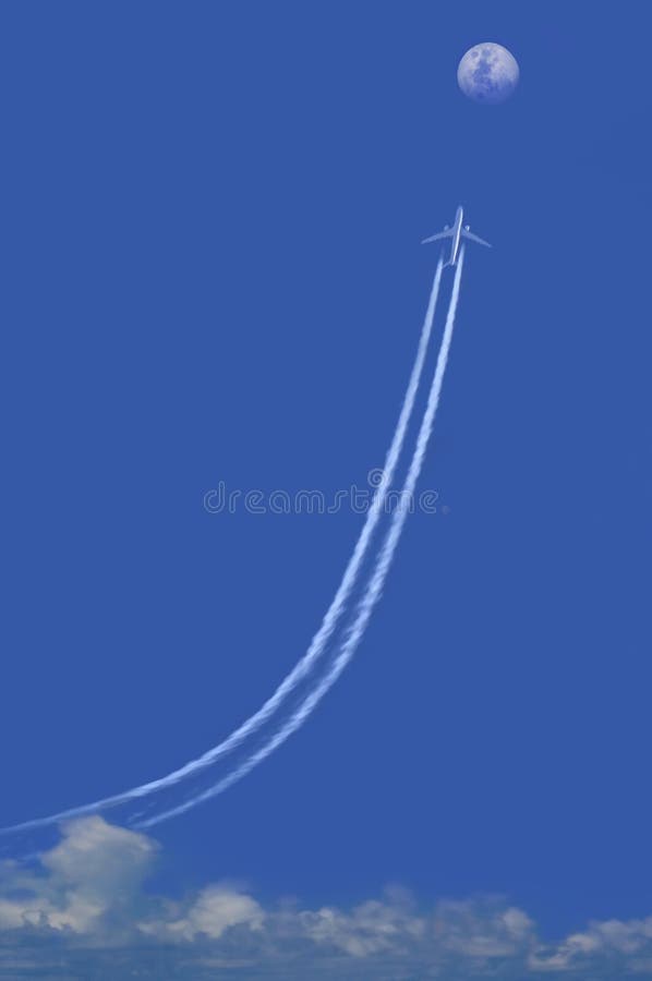 Airplane Take-off. Success. Two in One Stock Image - Image of ...