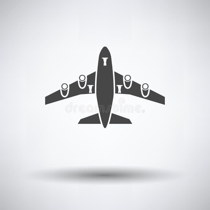Airplane Takeoff Icon Front View Stock Vector - Illustration of gray ...