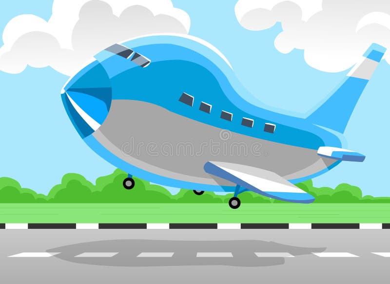 Airplane taking off stock illustration. Illustration of descend - 13200081