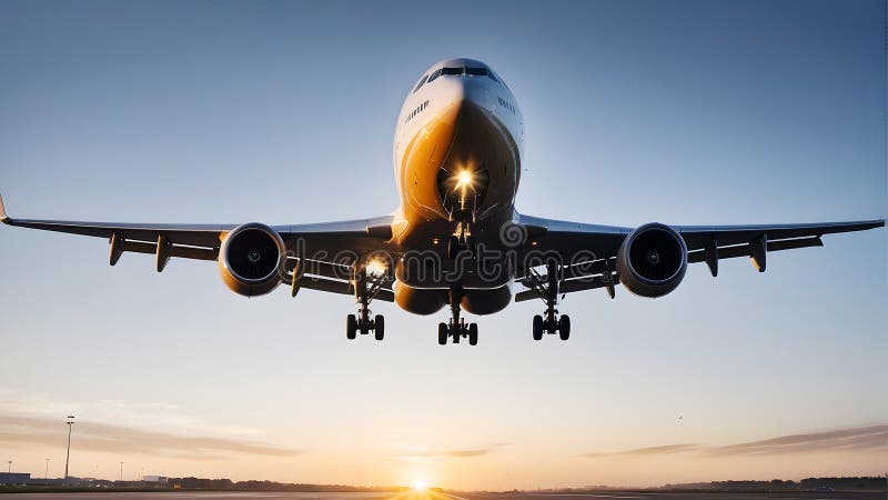 Airplane Taking Off from the Airport. 3d Render and Illustration Stock ...