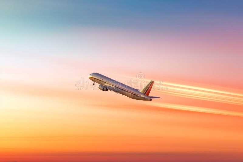 Airplane Taking Off from the Airport. Generative AI Stock Illustration ...