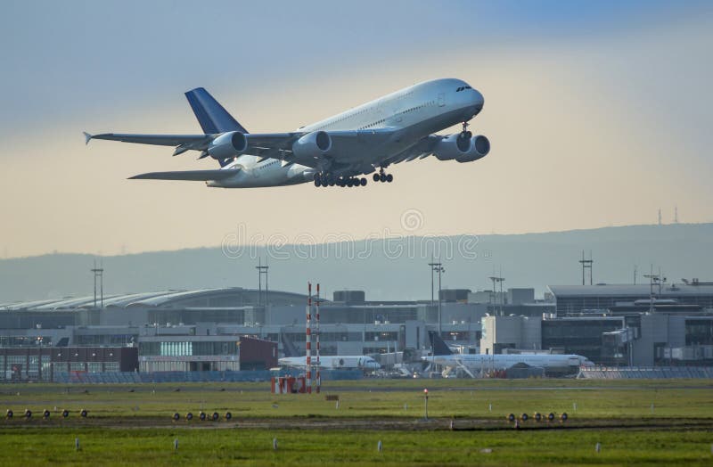 Airplane taking off stock image. Image of aircraft, approach - 97558571