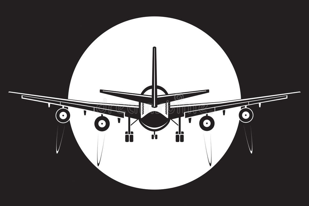 Airplane Taking Off in Front of the Sun Stock Vector - Illustration of ...