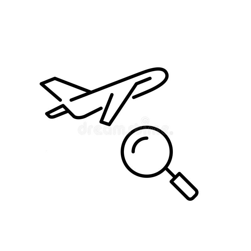 Airplane Taking Off and Magnifying Glass. Flight Tracking Services ...