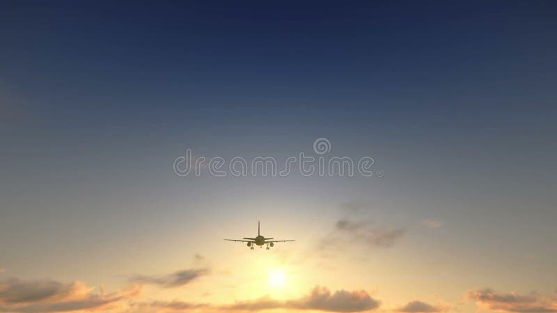 Airplane Taking Off Against Scenic Sunset Seen through Departure Lounge ...
