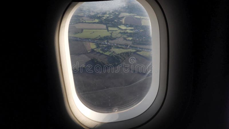 Airplane Taking Off View Throught the Window of Airplane Stock Image ...