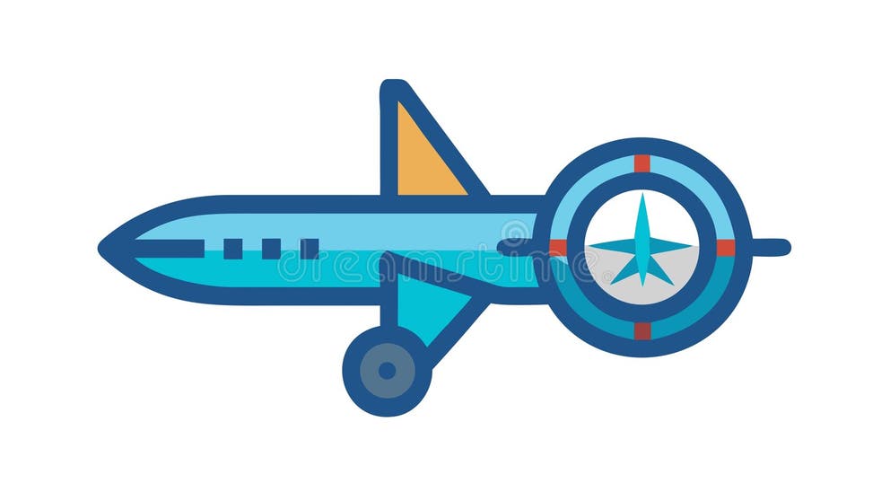 Airplane Target Navigation Icon Vector, Vector Design Generative AI ...