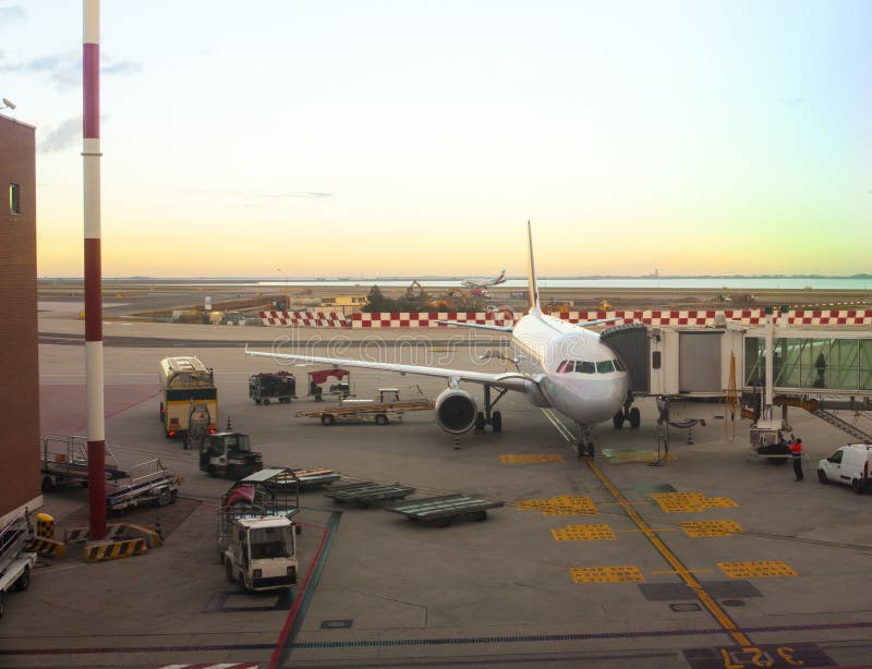 Airplane at the Terminal Gate Editorial Photo - Image of runway ...