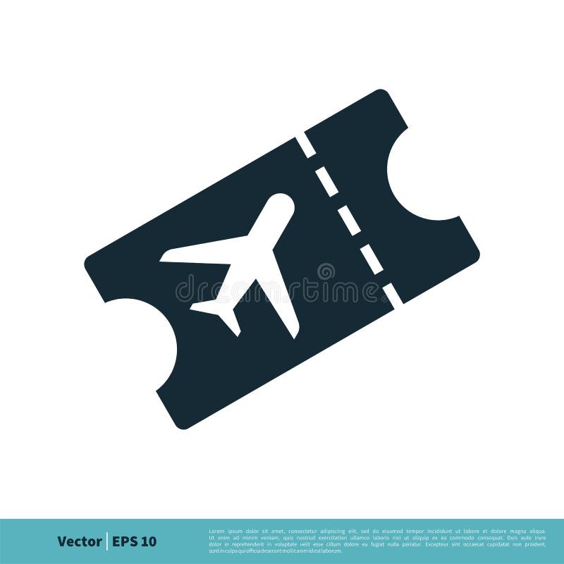 Airplane Ticket Icon Vector Logo Template Illustration Design. Vector ...