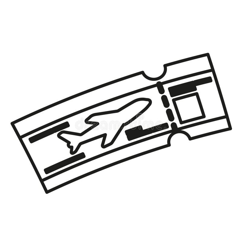 Airplane Ticket Outline Isolated on White Background Stock Vector ...