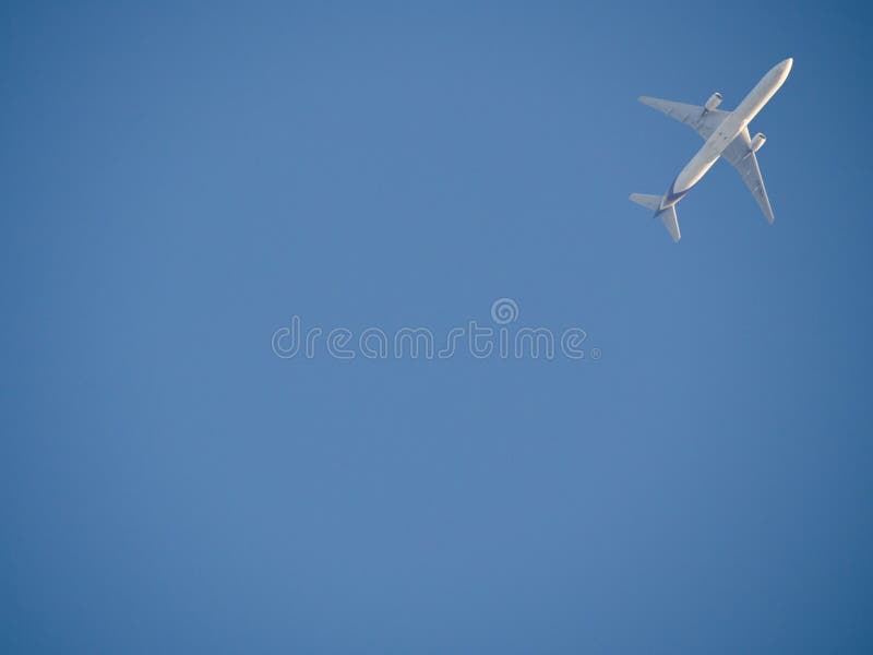 Airplane is in the Top Right Corner Stock Photo - Image of ...