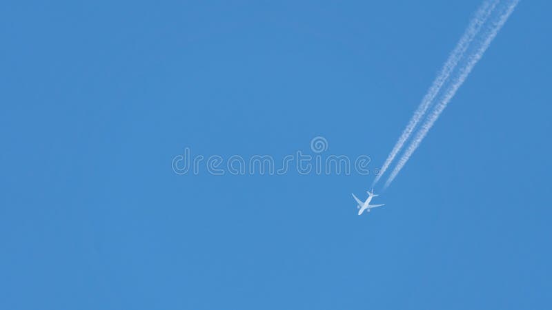 Airplane Trace on Clean Sky Stock Photo - Image of heaven, aeroplane ...