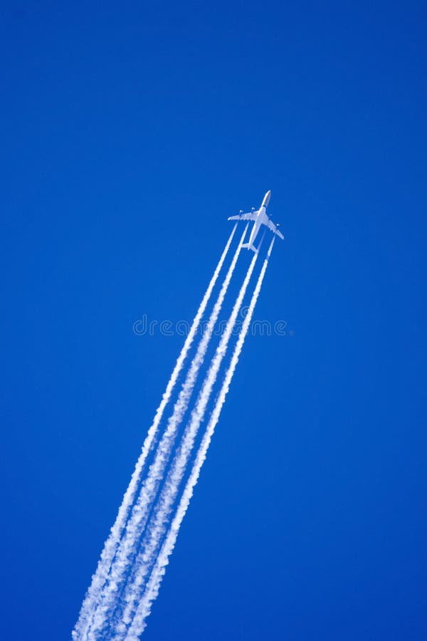 Airplane tracks on the sky stock photo. Image of pollution - 2109784