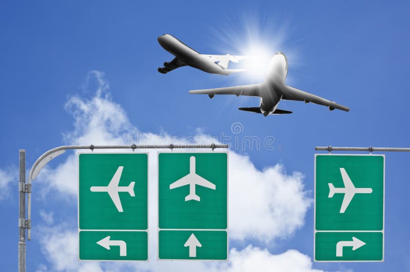 Airplane traffic sign stock photo. Image of abstract - 17164432