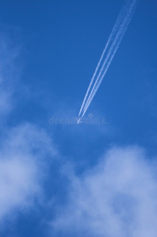 Airplane trails stock photo. Image of transportation, clouds - 838830