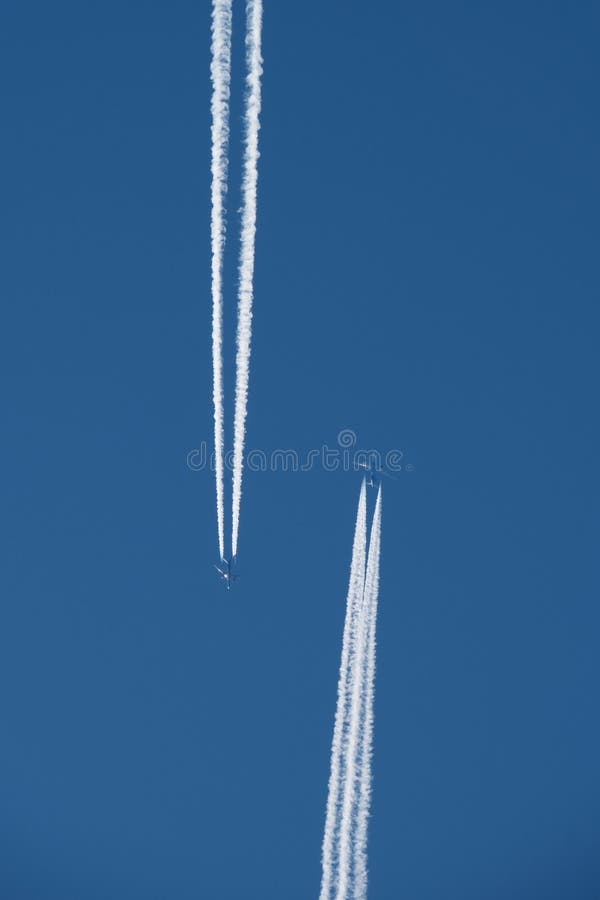 Airplane trails stock image. Image of blue, motion, journey - 349171691
