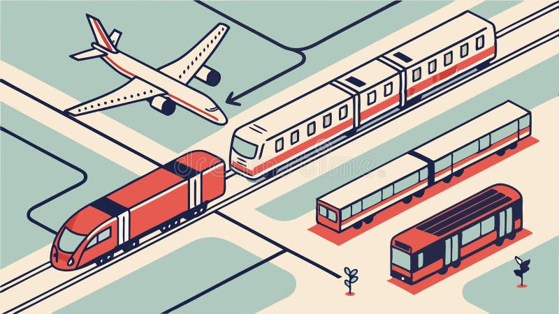 Airplane and Train Illustration, Transportation Modes and Travel ...