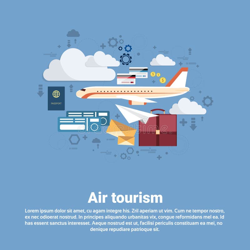 Airplane Transportation Air Tourism Web Banner Stock Vector ...