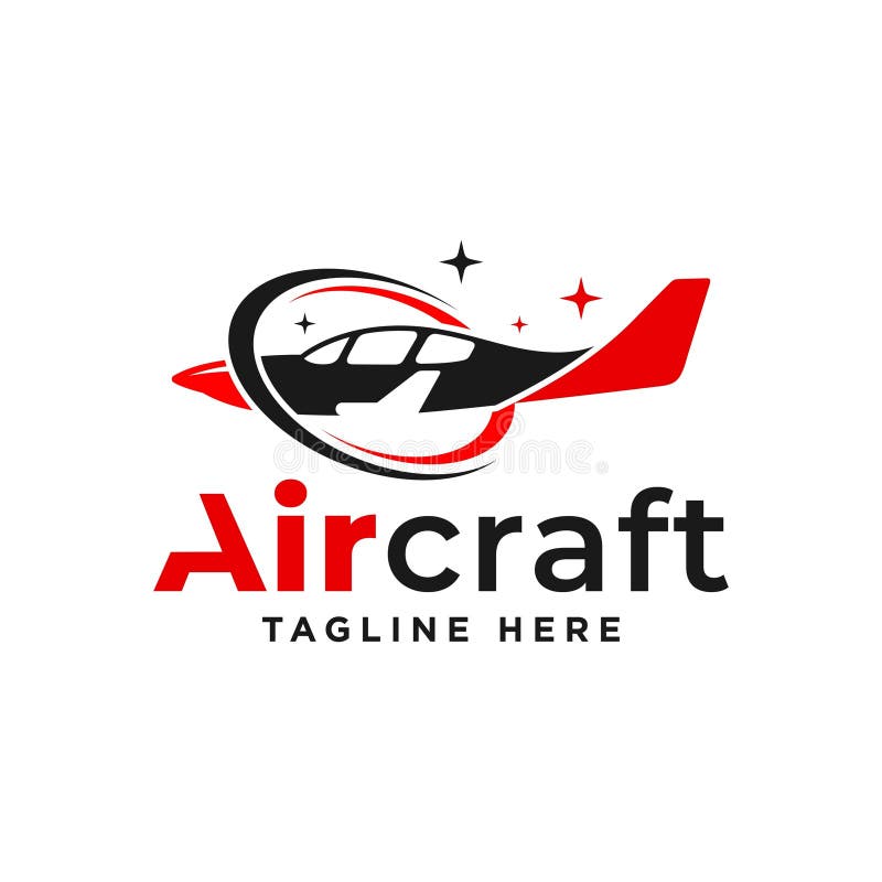 Airplane Transportation Illustration Logo Stock Vector - Illustration ...