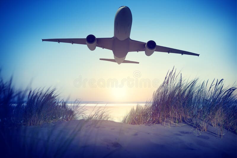 Airplane Travel Destination Outdoors Flight Concept Stock Image - Image ...