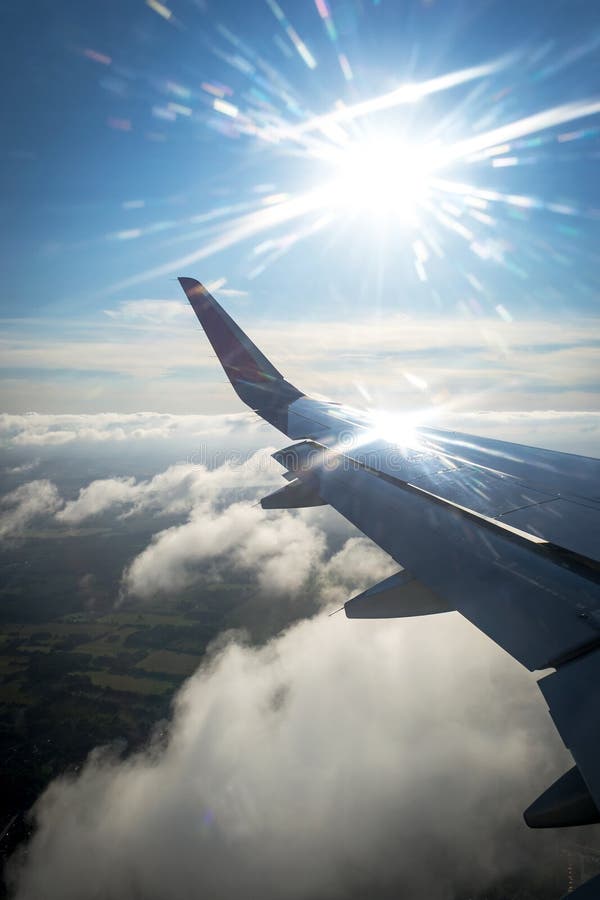 Airplane travel with sun stock photo. Image of transportation - 56764362