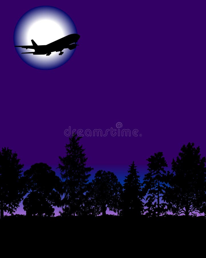 Airplane with trees stock vector. Illustration of flight - 1075798