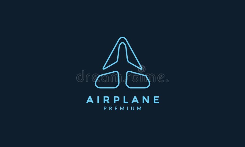 Airplane with Triangle Line Rounded Logo Icon Vector Illustration ...