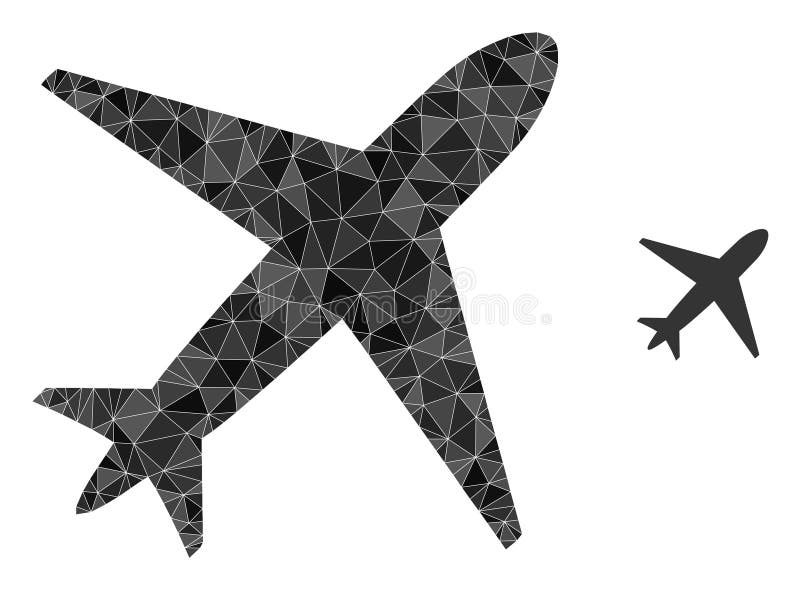 Airplane Triangle Lowpoly Flat Icon Stock Vector - Illustration of ...