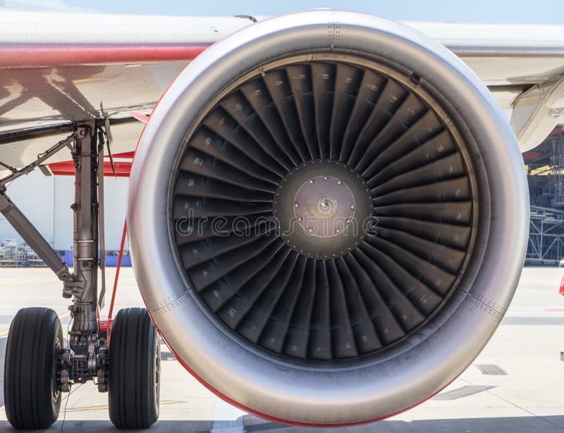 Airplane Turbine Running Danger1 Stock Image - Image of airport, engine ...