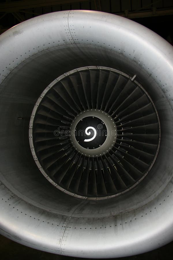 Airplane turbo fan engine stock image. Image of front - 37790401