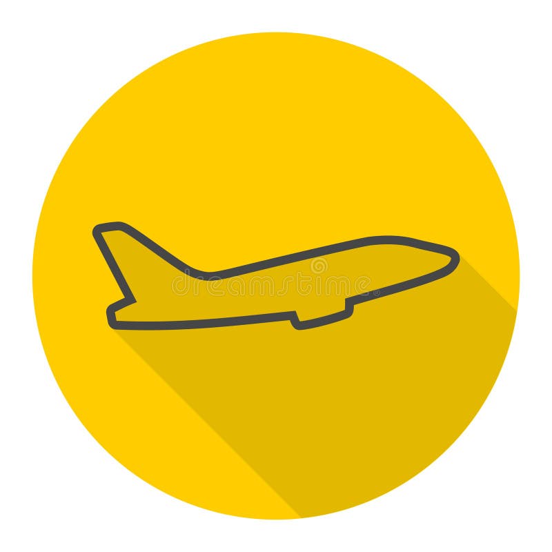 Airplane Up Icon with Long Shadow Stock Vector - Illustration of ...