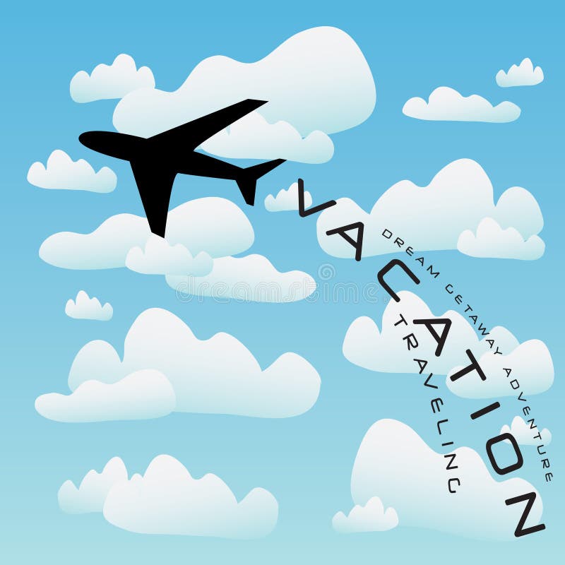 Airplane Vacation Travel Vector Stock Illustration - Illustration of ...