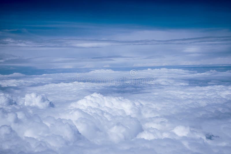 Airplane View Above the Clouds Stock Image - Image of freedom, sunny ...