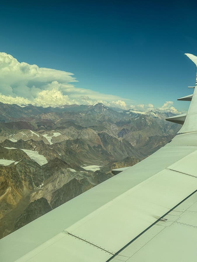 Airplane View of the Andes Mountains Stock Photo - Image of showing ...