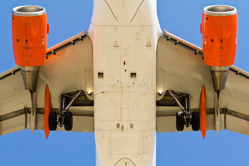 Airplane view from below stock image. Image of undercarriage - 20865671