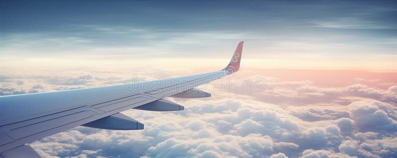 Airplane View from Inside Aircraft Window. Flying Above Ground Stock ...