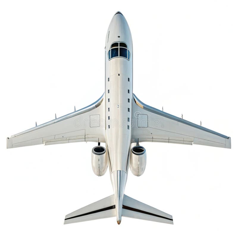 Airplane View Isolated on White Background Stock Illustration ...