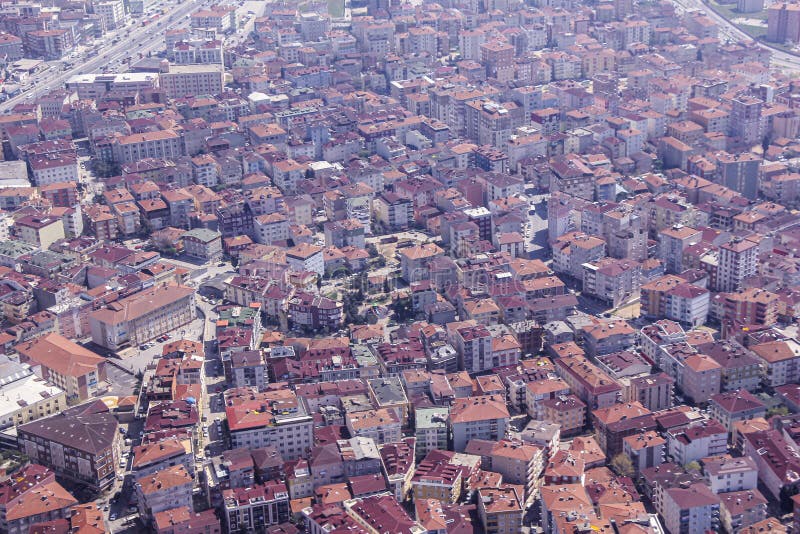 Airplane view of Istanbul editorial photo. Image of earth - 256024241