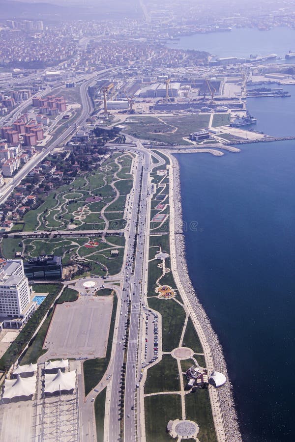 Airplane view of Istanbul editorial stock image. Image of europe ...