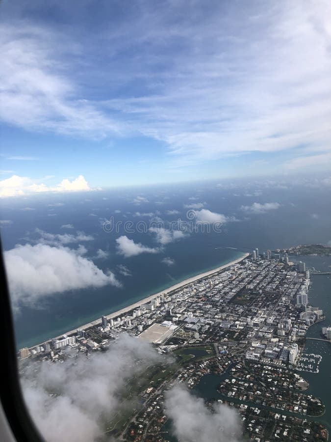 Aerial View of Miami Beach, Miami Florida. Stock Photo - Image of ...